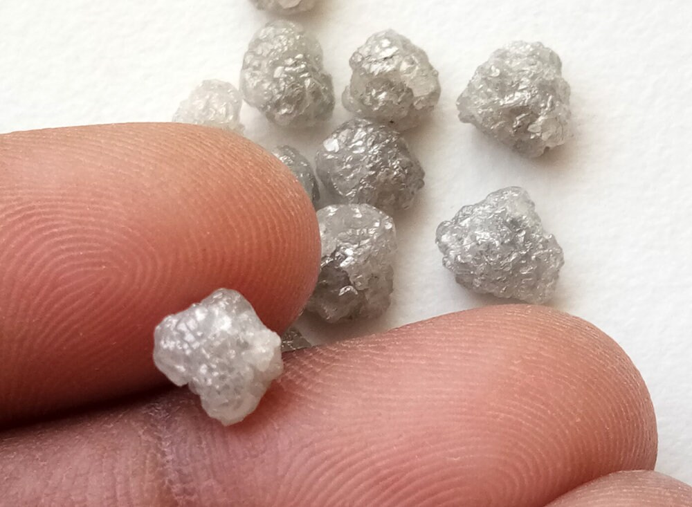 5-6mm Grey Raw Diamond, Natural Grey Rough Diamond, Uncut Diamond ...