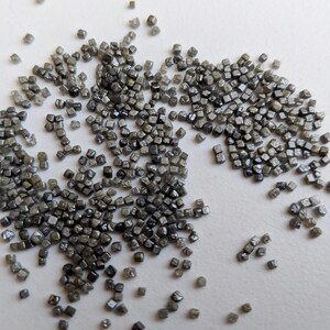 1-1.5mm Dark Grey Diamond Box Cubes, Natural Rough Diamond, Raw Diamond ...