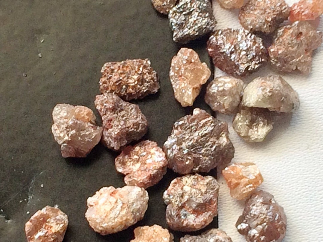 5-7mm Red Raw Diamond, Red Brown Rough Diamond, Rough Diamond, Uncut ...