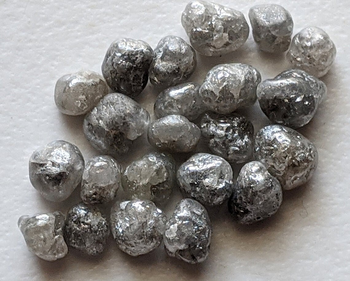 2.5-4.5mm Raw Grey Diamond Natural River Diamond Loose - Etsy UK