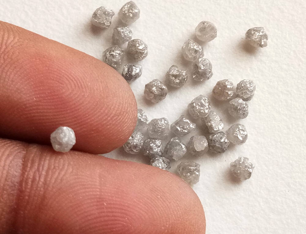 2-3mm Grey Rough Diamond, Grey Raw Diamond, Uncut Diamond, Loose Grey ...