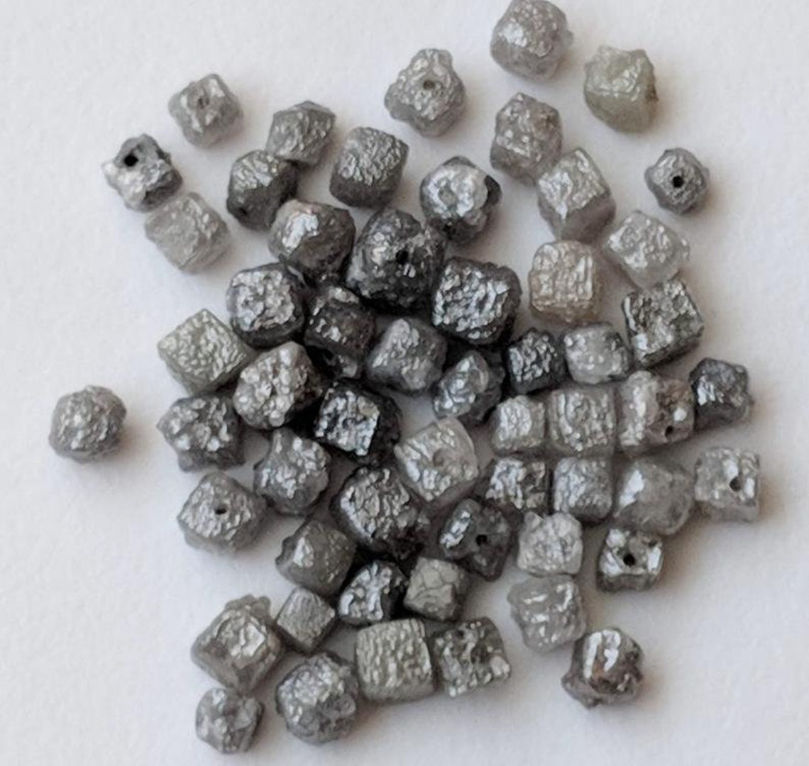 2.5-3mm Grey Rough Drilled Diamond Cube Natural Grey Diamond - Etsy