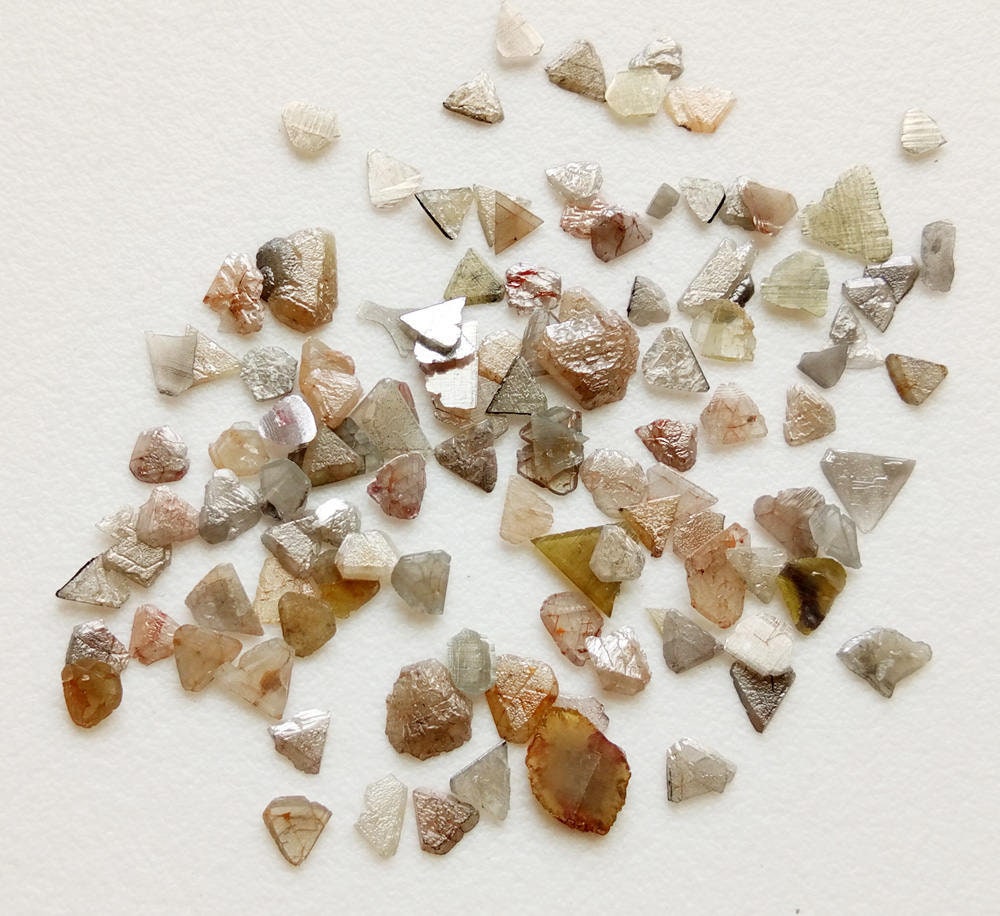 3-6mm Fancy Rough Diamond Slice, Natural Mix Brown & Grey Raw Diamond ...