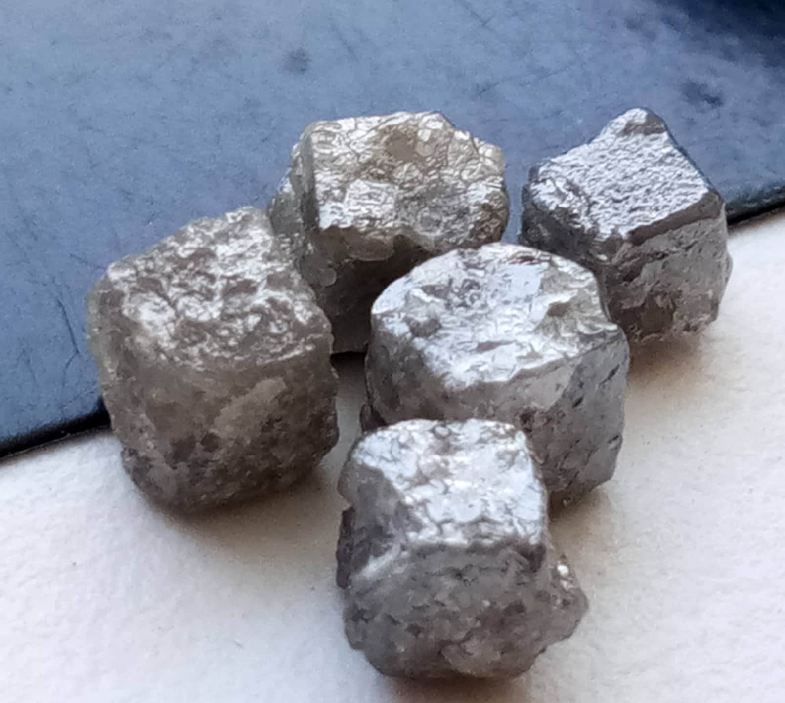5.5mm Grey Rough Diamond Perfect Cube, 1 Pc Natural Grey Rough Diamond ...