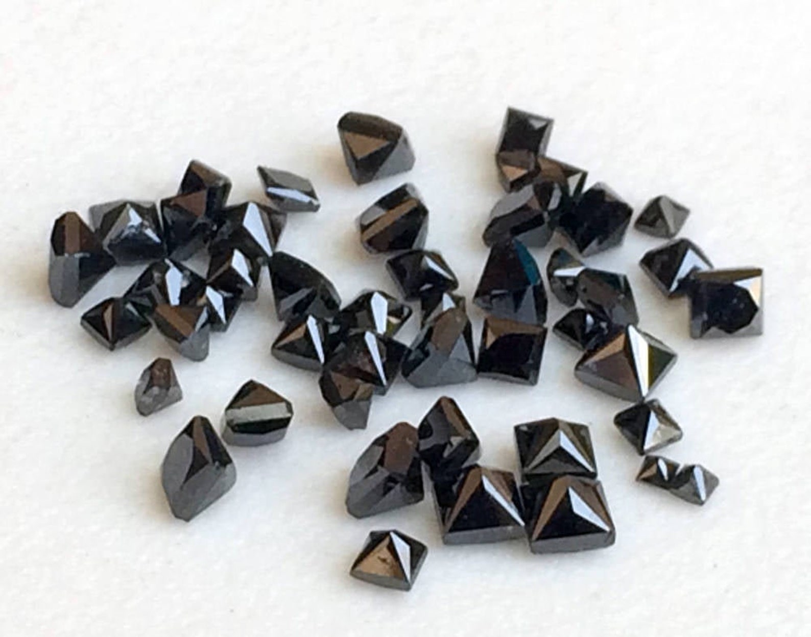 2-2.5mm Black Diamond Princess Cut, Loose Natural Sparkling Princess ...