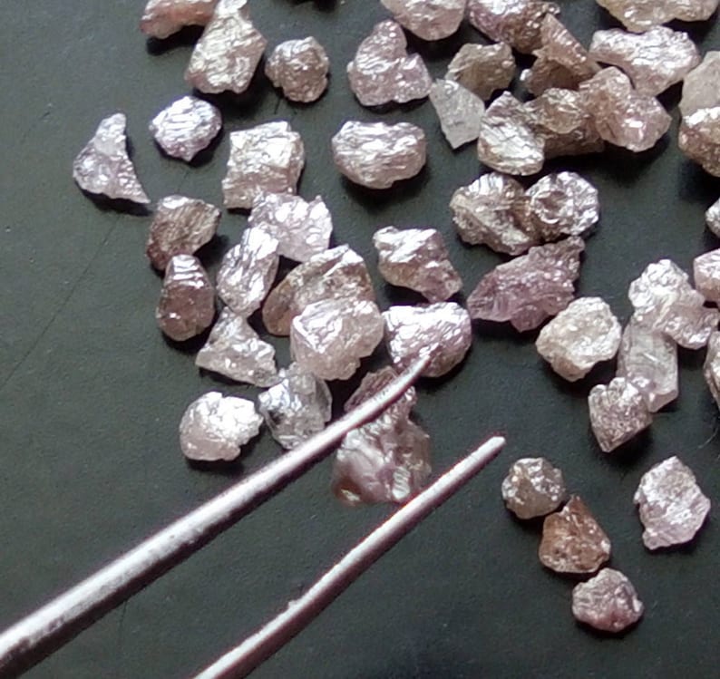 1.5-2mm Pink Rough Diamond Raw Uncut Diamond Natural Rough | Etsy