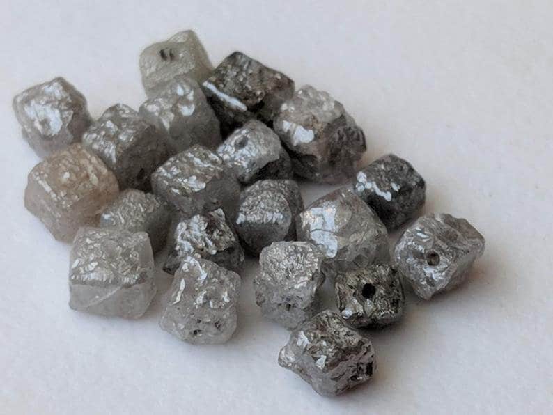 2.5-3mm Grey Rough Drilled Diamond Cube Natural Grey Diamond - Etsy