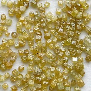 1-2mm Yellow Rough Diamond Perfect Cube, Natural Yellow Tiny Raw ...