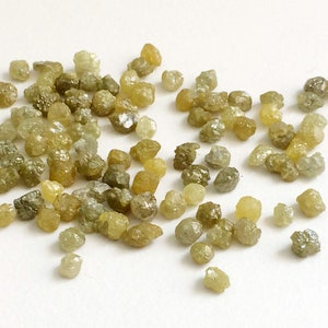 3-5mm Yellow Rough Diamond Rondelles, Natural Yellow Diamond, Yellow ...