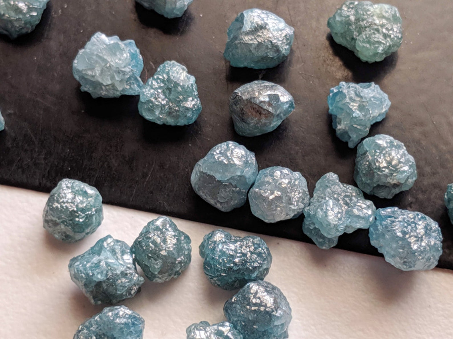 4-5mm Raw Blue Diamonds Loose Rough Blue Diamond Rondelle | Etsy