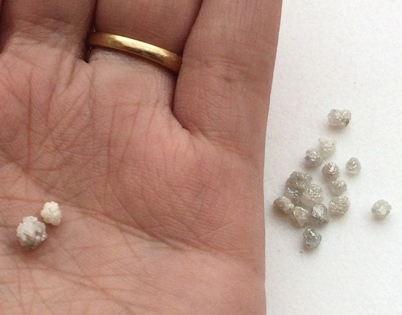 3-5mm Grey Rough Diamond Grey Raw Diamond Uncut Diamond | Etsy