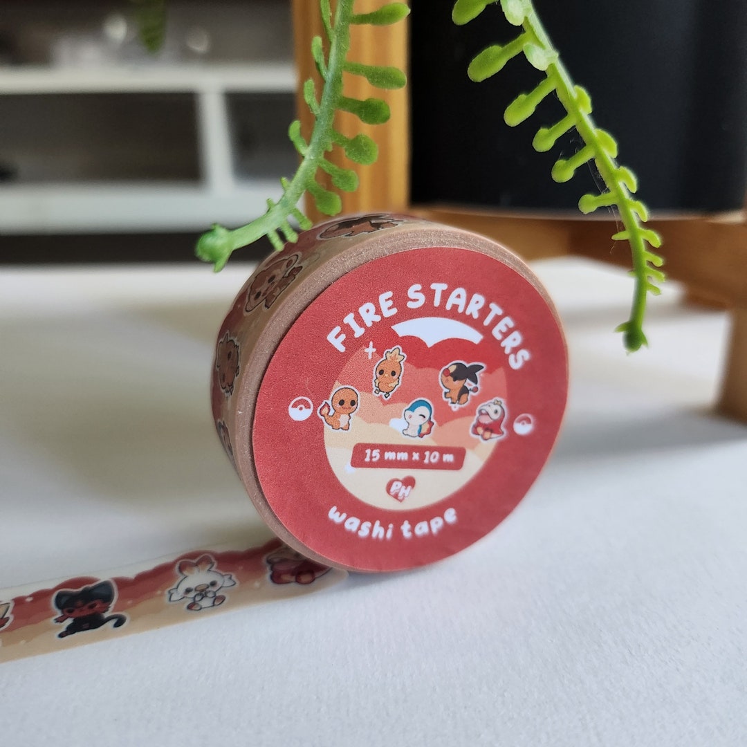 Fire Pokemon Starters Washi Tape | Cute Stationery - Etsy