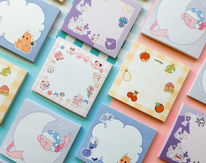 Pokemon Sticky Notes | Kawaii Sticky Notes | ACNH | Cute Stationery ...