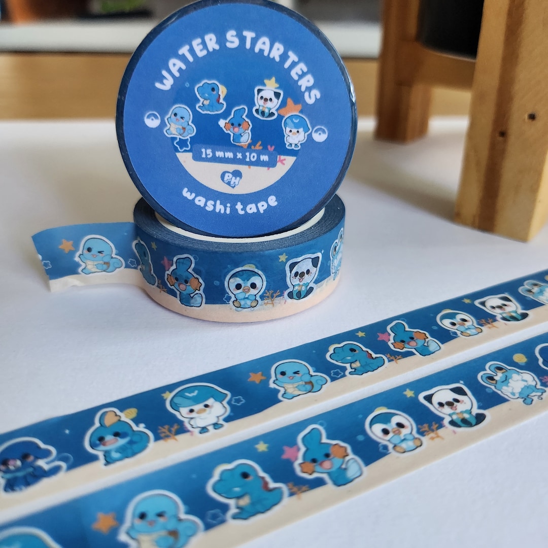 Water Pokemon Starters Washi Tape | Cute Stationery - Etsy