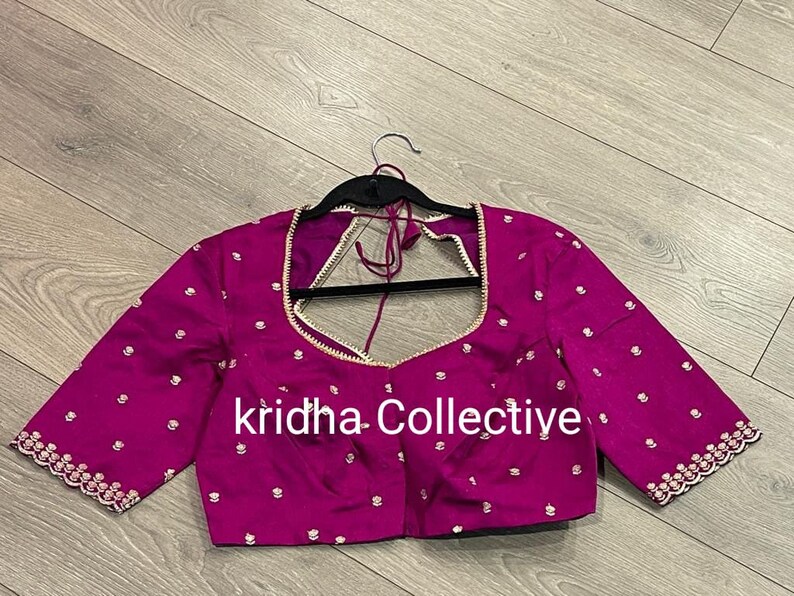 Magenta Pink Shaderawsilk Blouse With Designer Stitched Blouse saree ...