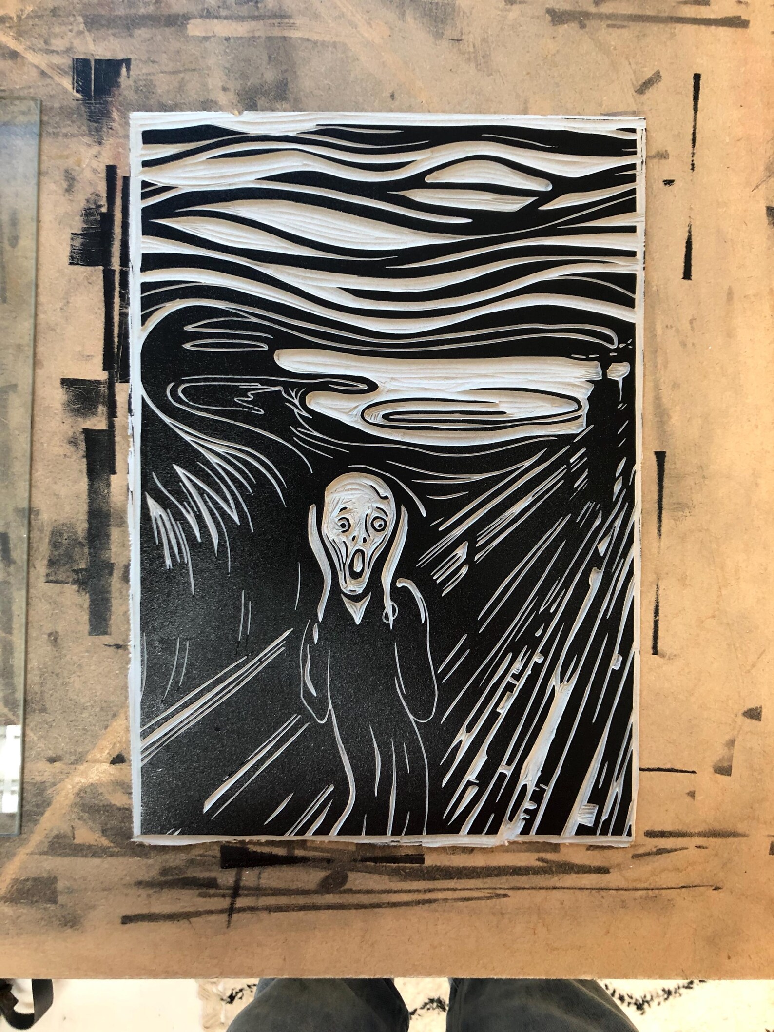 Edvard Munch - the Scream - Original Linoprint - 30 X 40 Cm - Etsy
