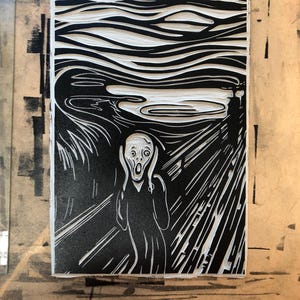 Edvard Munch - the Scream - Original Linoprint - 30 X 40 Cm - Etsy
