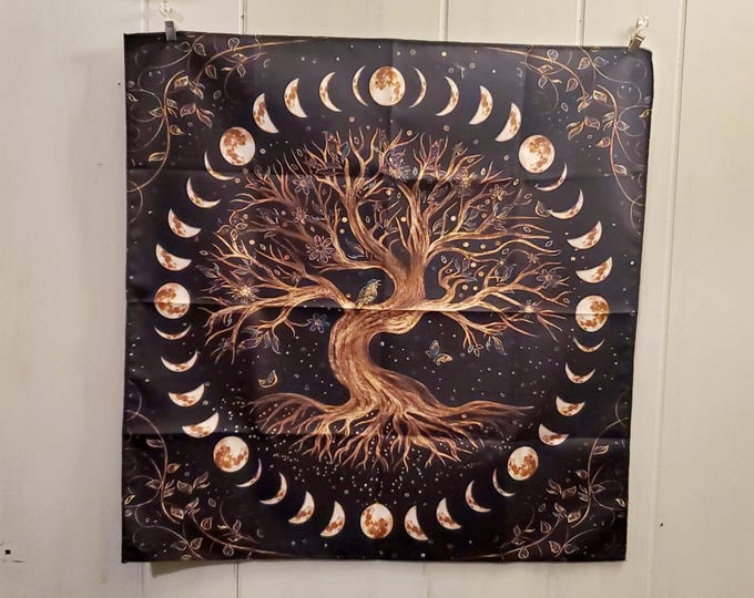 Tree of Life Moon Phase With Bird Altar/tarot Cloth - Etsy