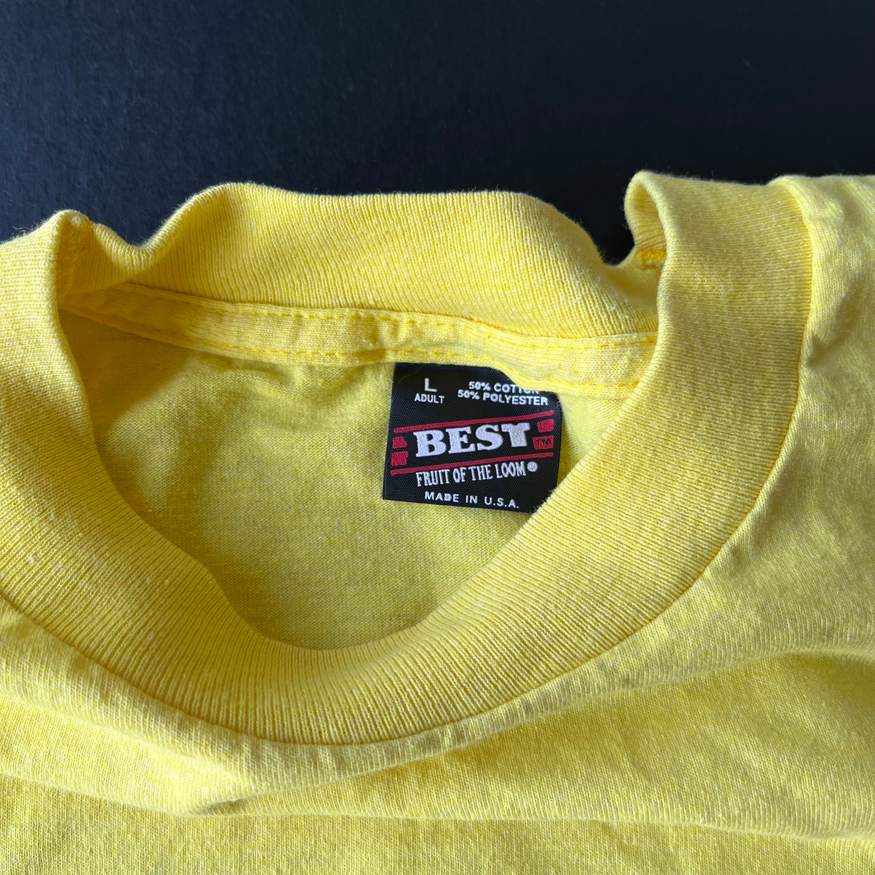 Vintage Mellow Yellow T-shirt Tee RARE 1996 Yellow L Best Fruit of Loom ...