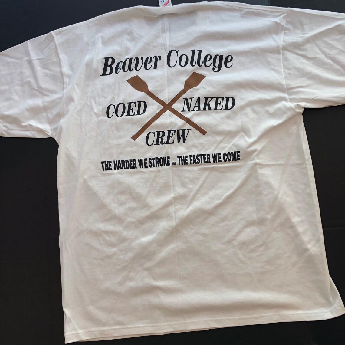 Vintage Coed Naked Beaver College Crew T-shirt Tee RARE 90s White XL 50 ...