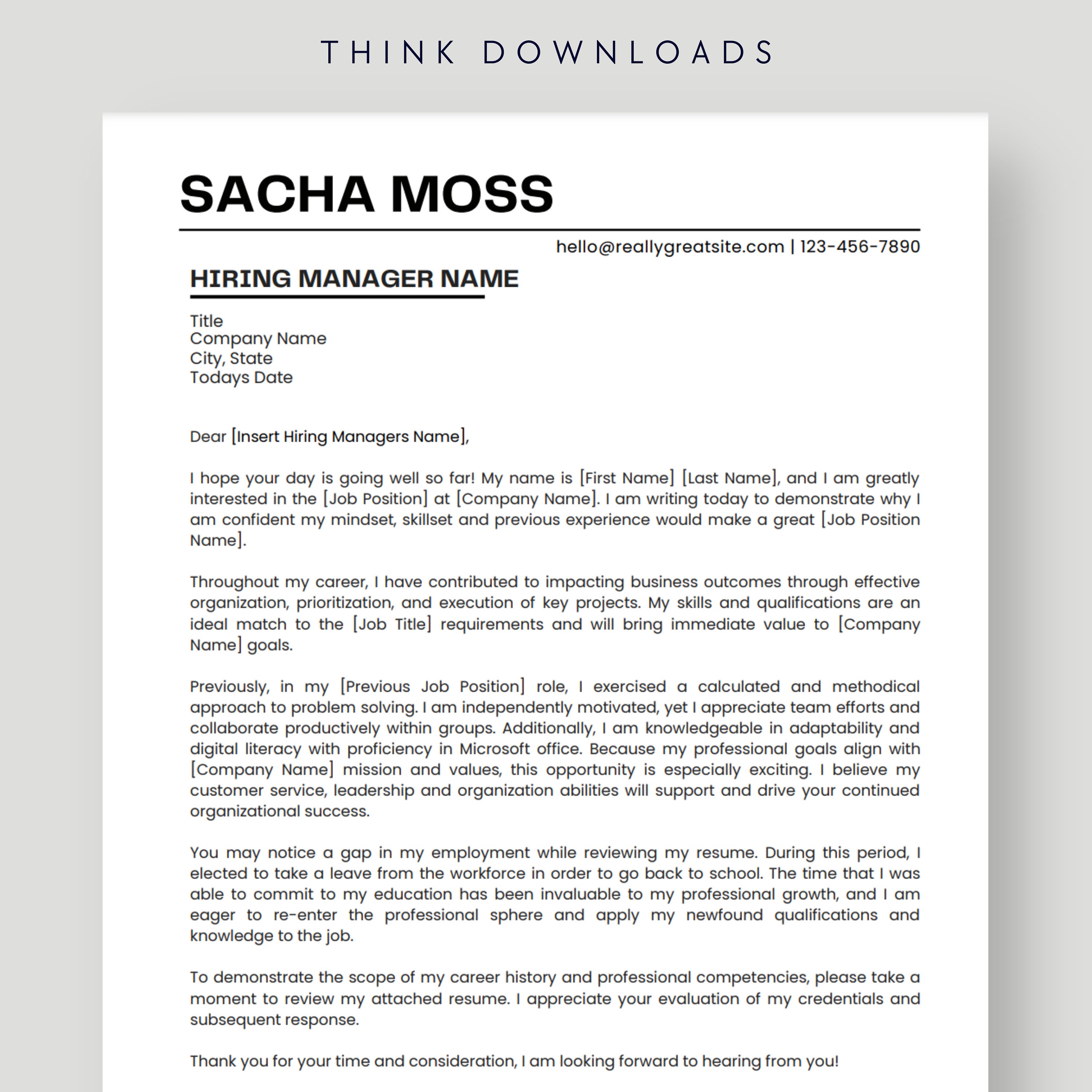 Cover Letter Template, Editable Cover Letter, Professional Cover Letter ...