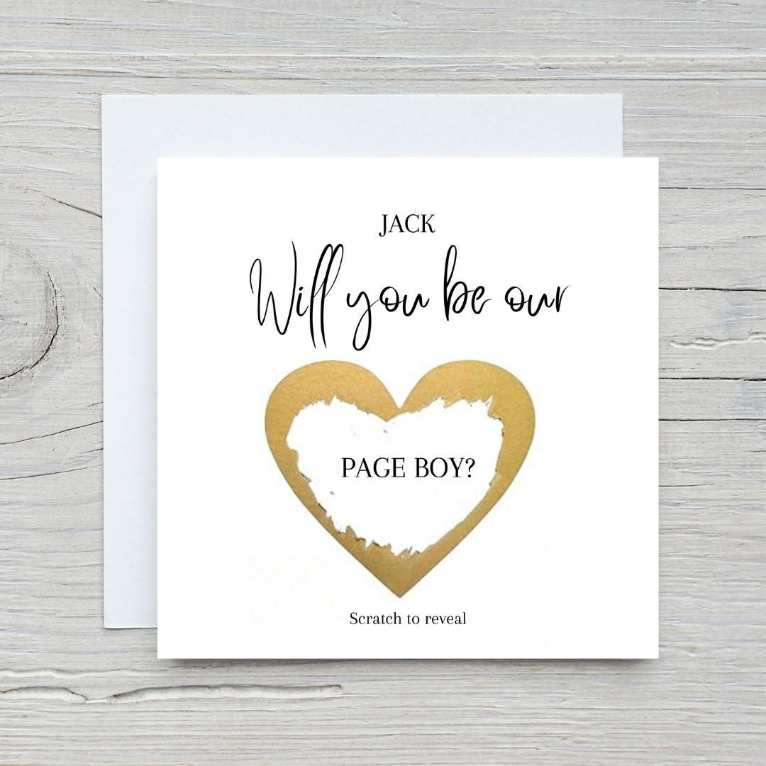 Will You Be Our Page Boy Scratch Card, Personalised Page Boy Scratch ...