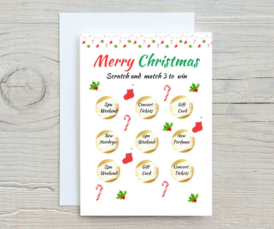 Christmas Scratch and Match Gift Card: Fun Stocking Filler. - Etsy