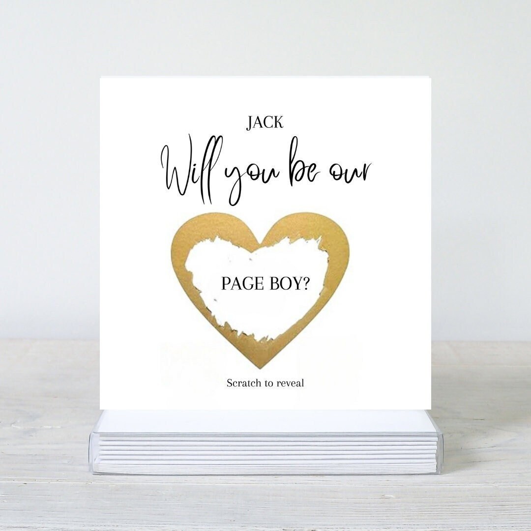 Will You Be Our Page Boy Scratch Card, Personalised Page Boy Scratch ...