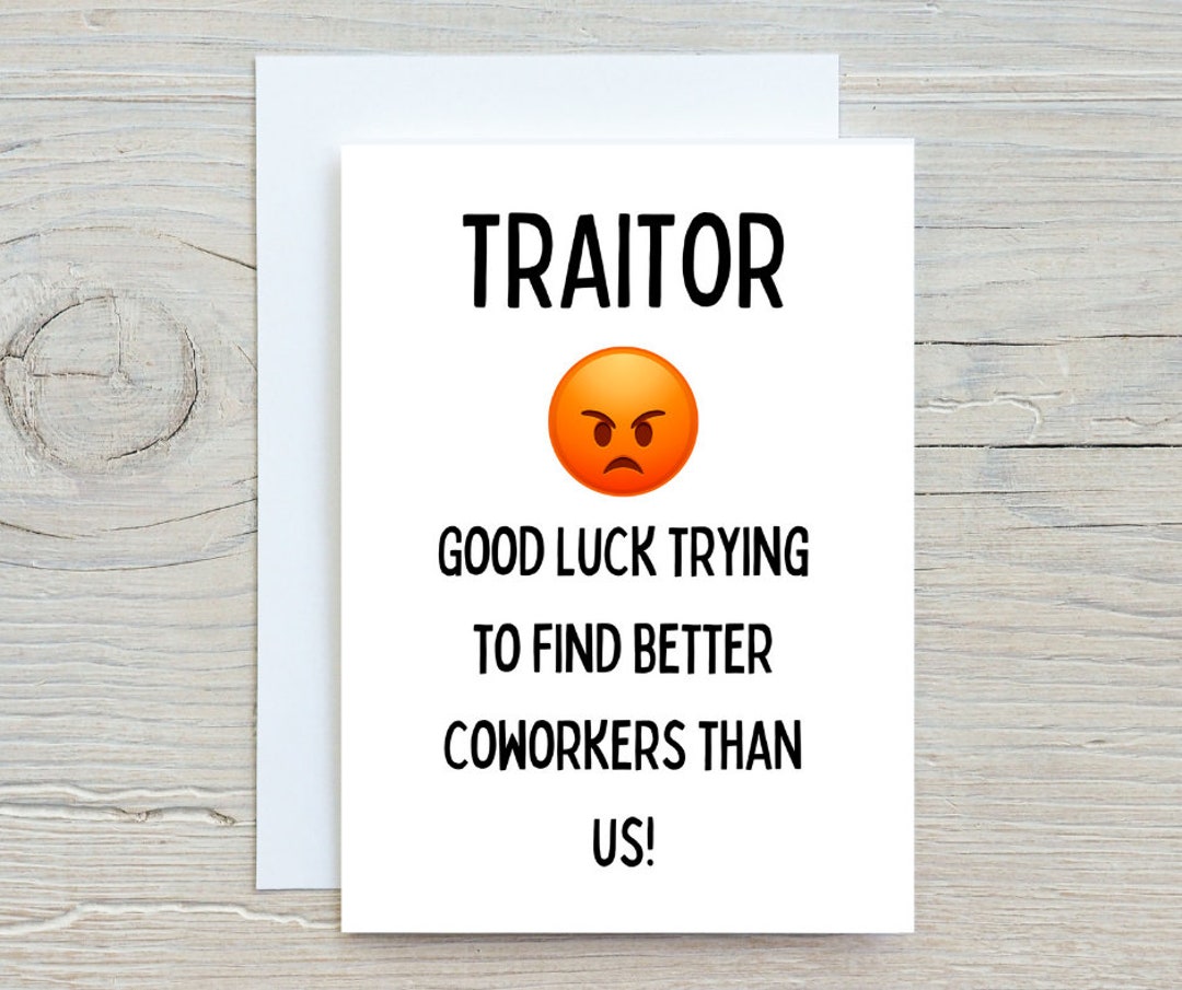 Funny Traitor Coworker Leaving Card: Sarcastic Goodbye - Etsy