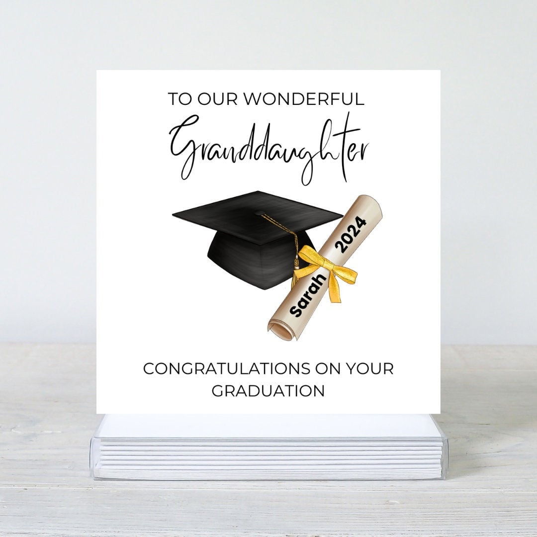 Granddaughter Graduation Card: Personalized Congratulations Gift. - Etsy