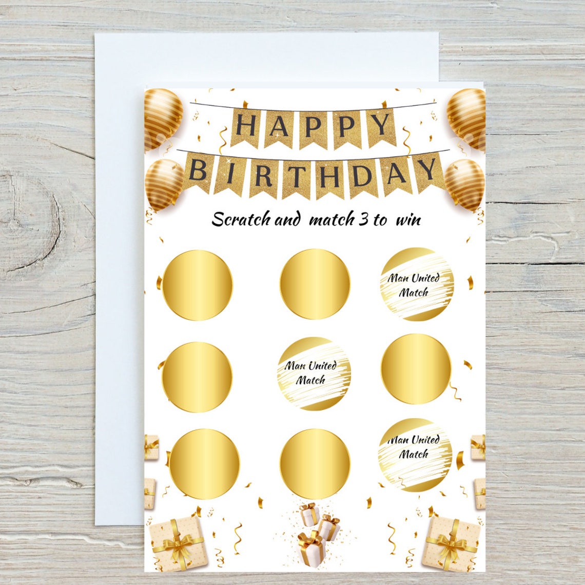 Birthday Scratch and Match Gift Card, Happy Birthday, Scratch and Match ...