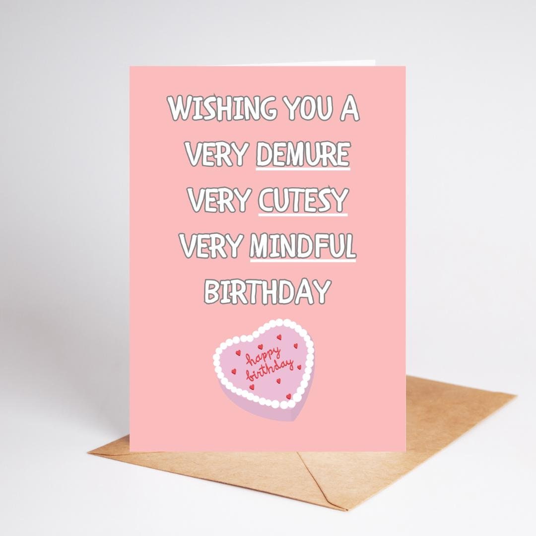Funny Demure Birthday Card Tiktok Demure Birthday Card Trending