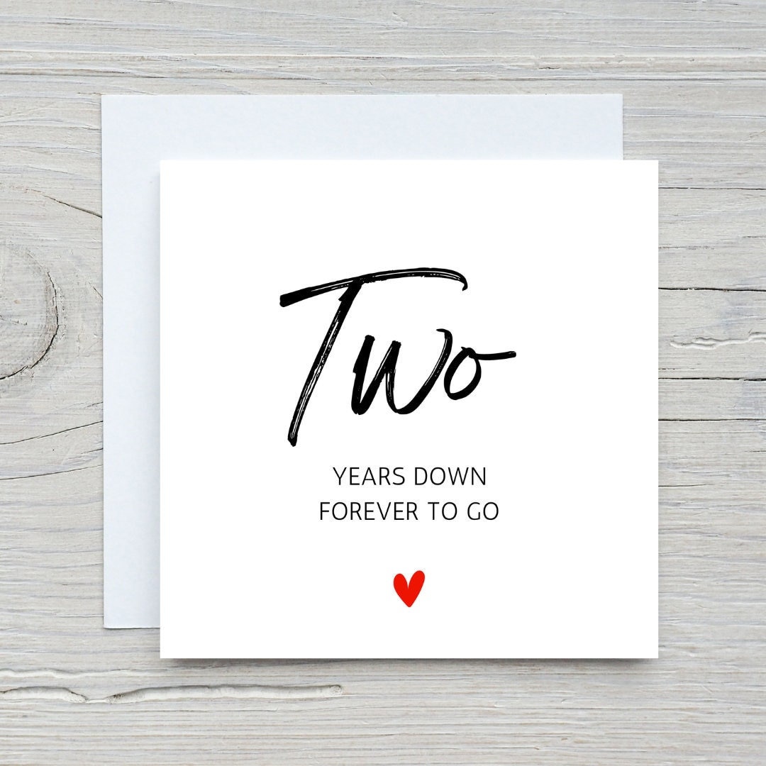 2 Year Anniversary Card, Anniversary Card for Boyfriend, Anniversary ...
