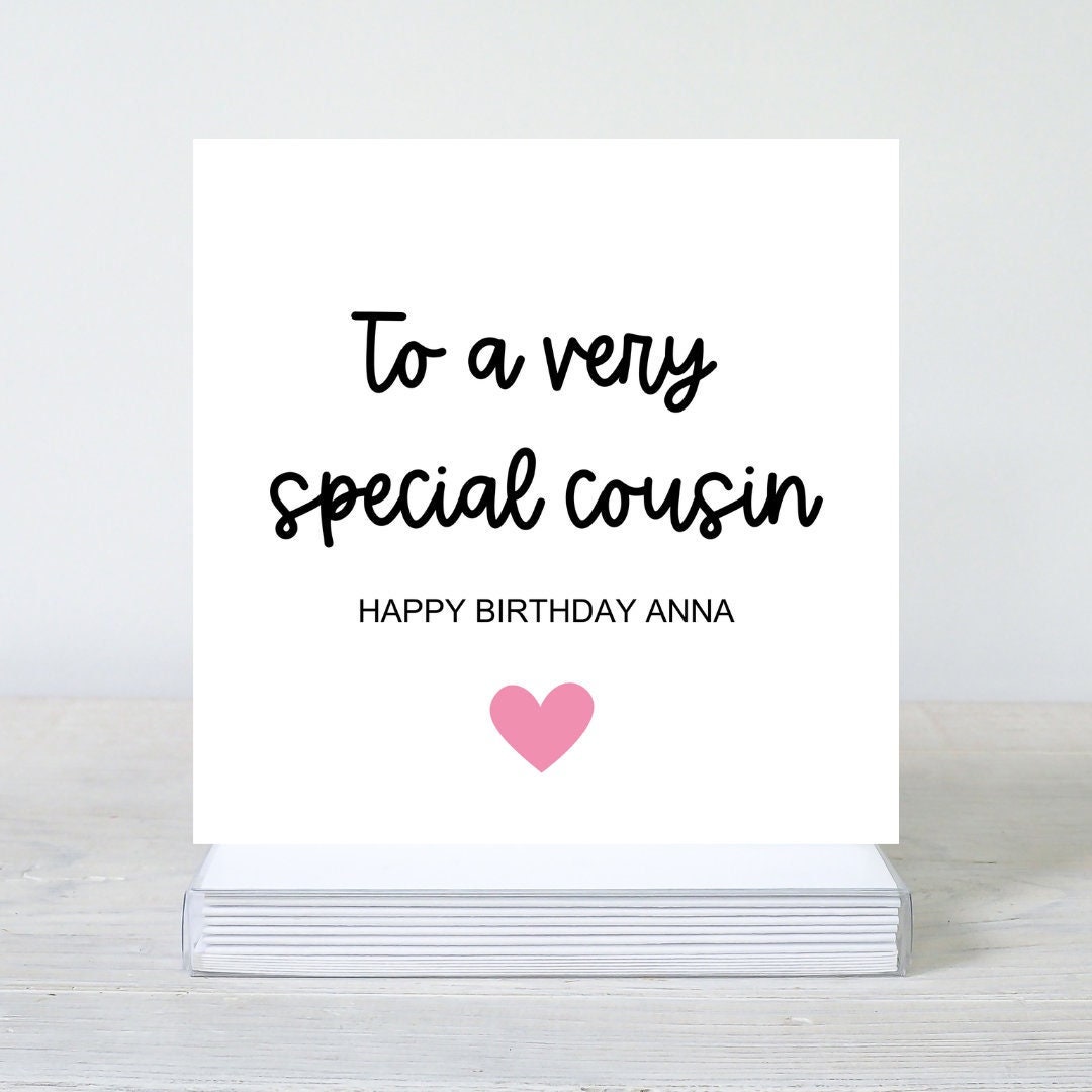 Personalised Cousin Birthday Card - Birthday Card for Cousin ...