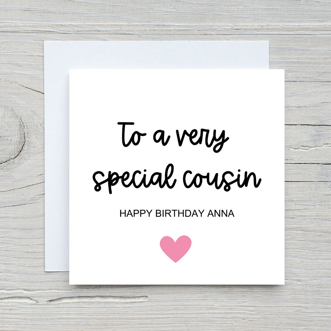 Personalised Cousin Birthday Card Birthday Card for Cousin Meaningful Cousin Card Greeting Card ...