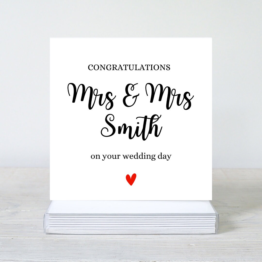 Congratulations Mr & Mrs Wedding Card, Personalised Wedding Day Card ...