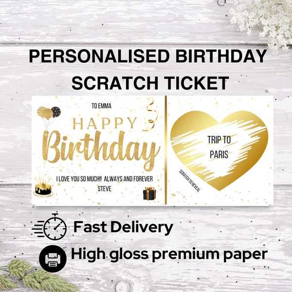 Birthday Card Surprise Scratch Card - Etsy UK