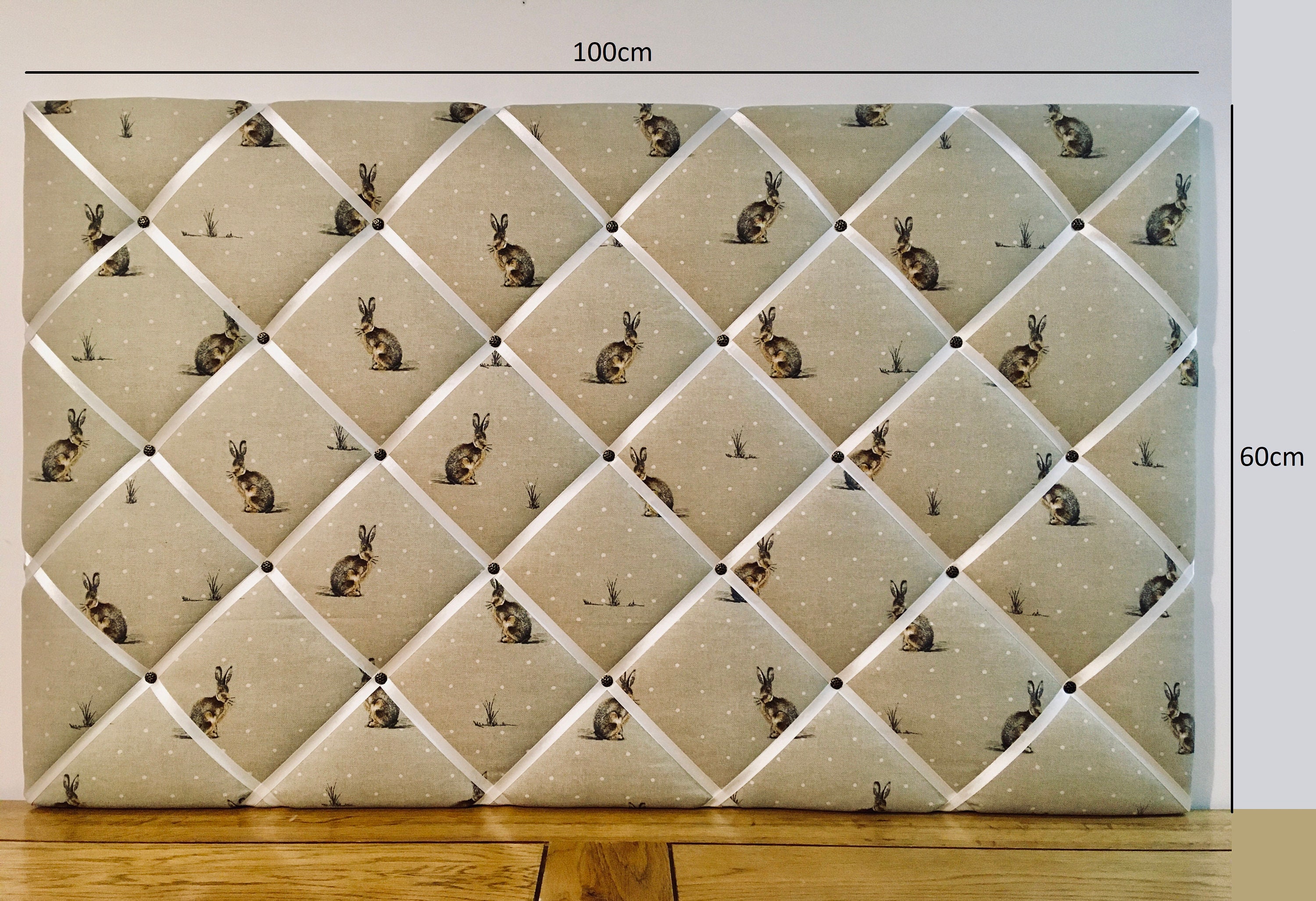 Honeybee Flowers Fabric Noticeboard, Memoboard, Pinboard, Ribbon Board ...