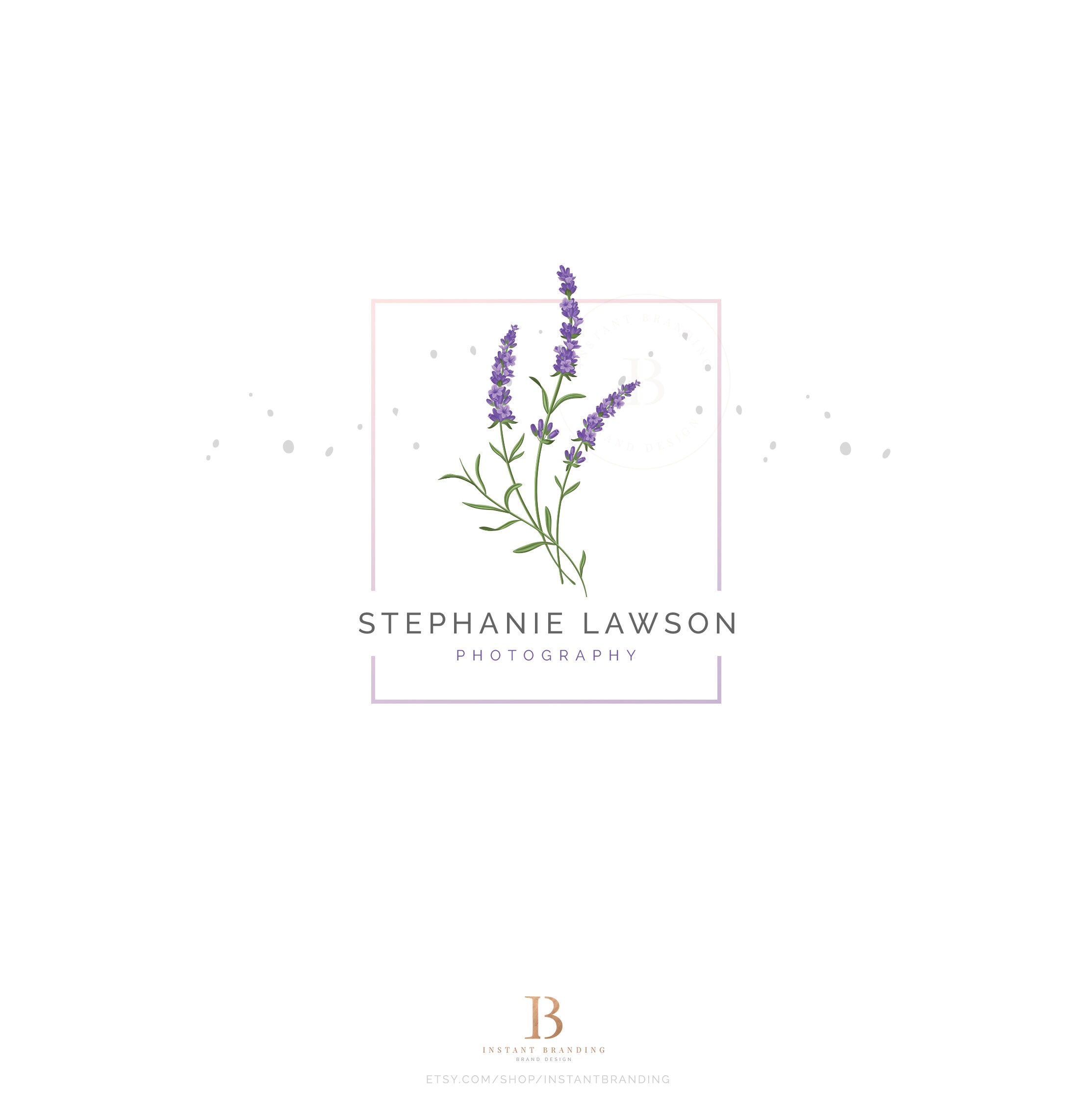 INSTANT DOWNLOAD, Lavender Logo, Photography Logo, Boutique Logo ...