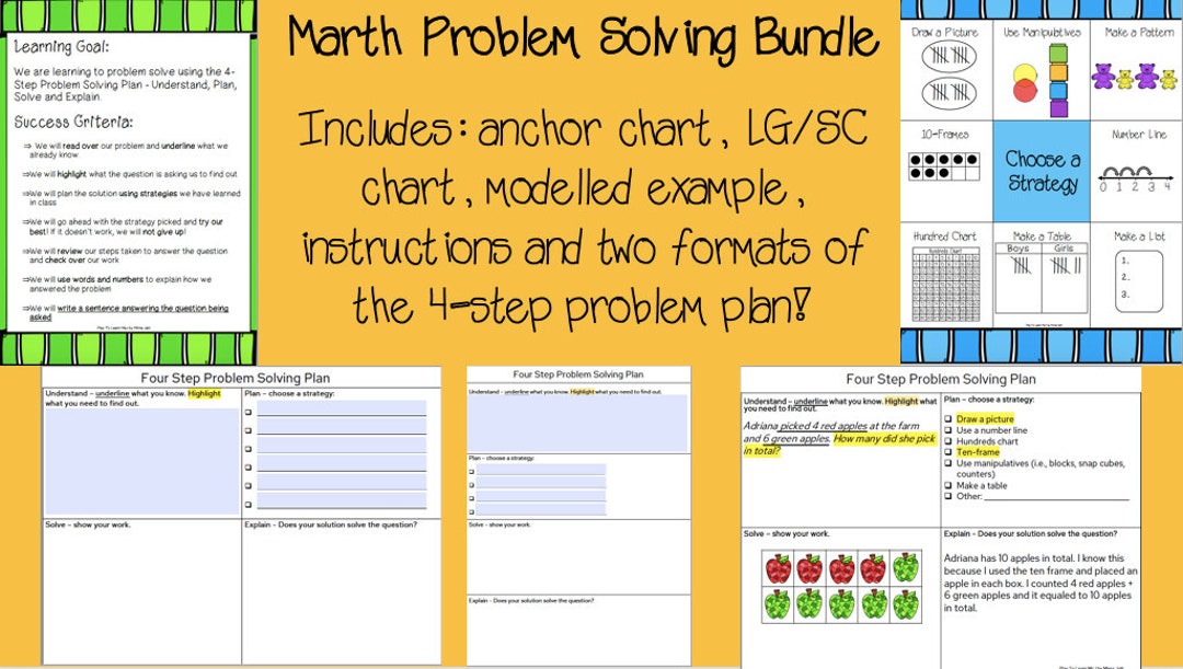 EDITABLE Math Problem Solving Bundle - Etsy