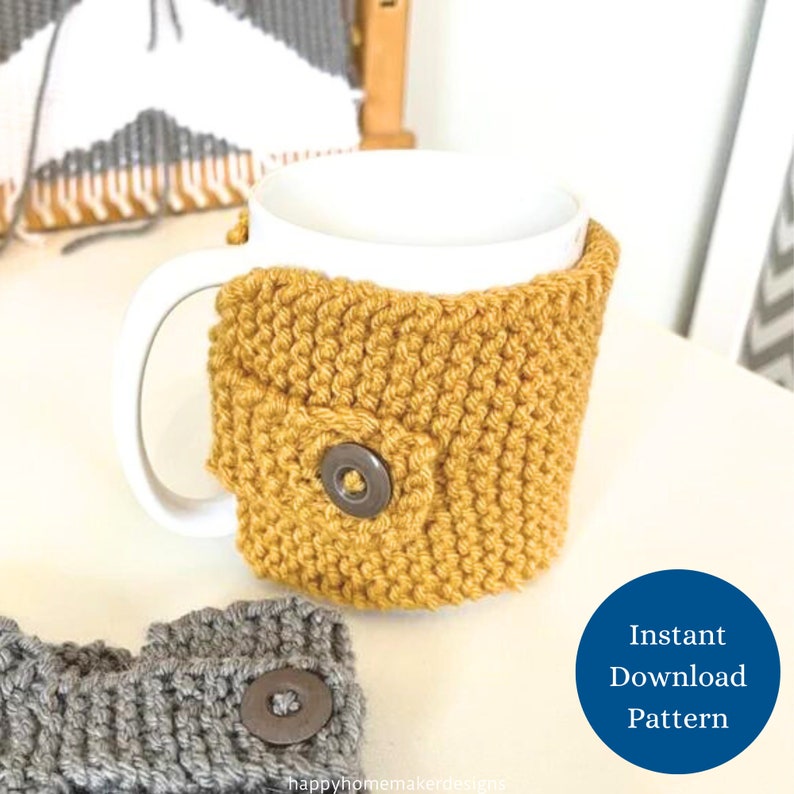 Basic Mug Cozy Knit Pattern - Easy Knitting Pattern - Etsy