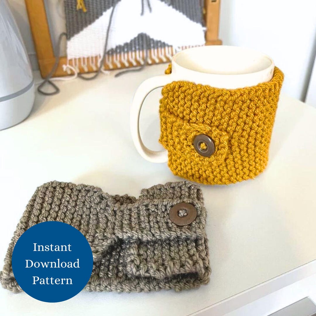 Basic Mug Cozy Knit Pattern - Easy Knitting Pattern - Etsy