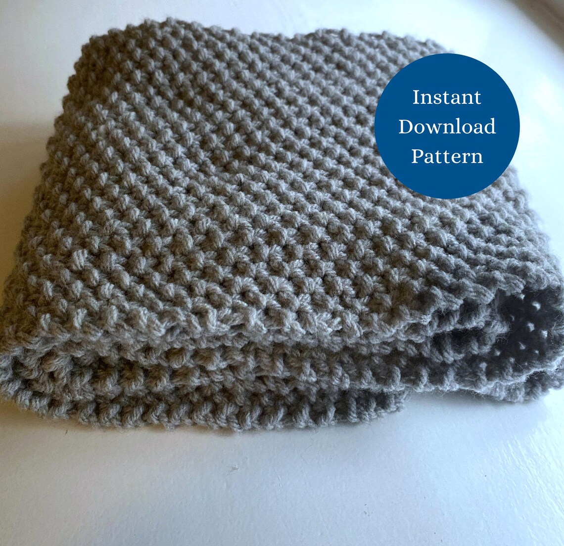 Waffle Knit Scarf Knitting Pattern, Beginner Knitting Pattern, Chunky ...