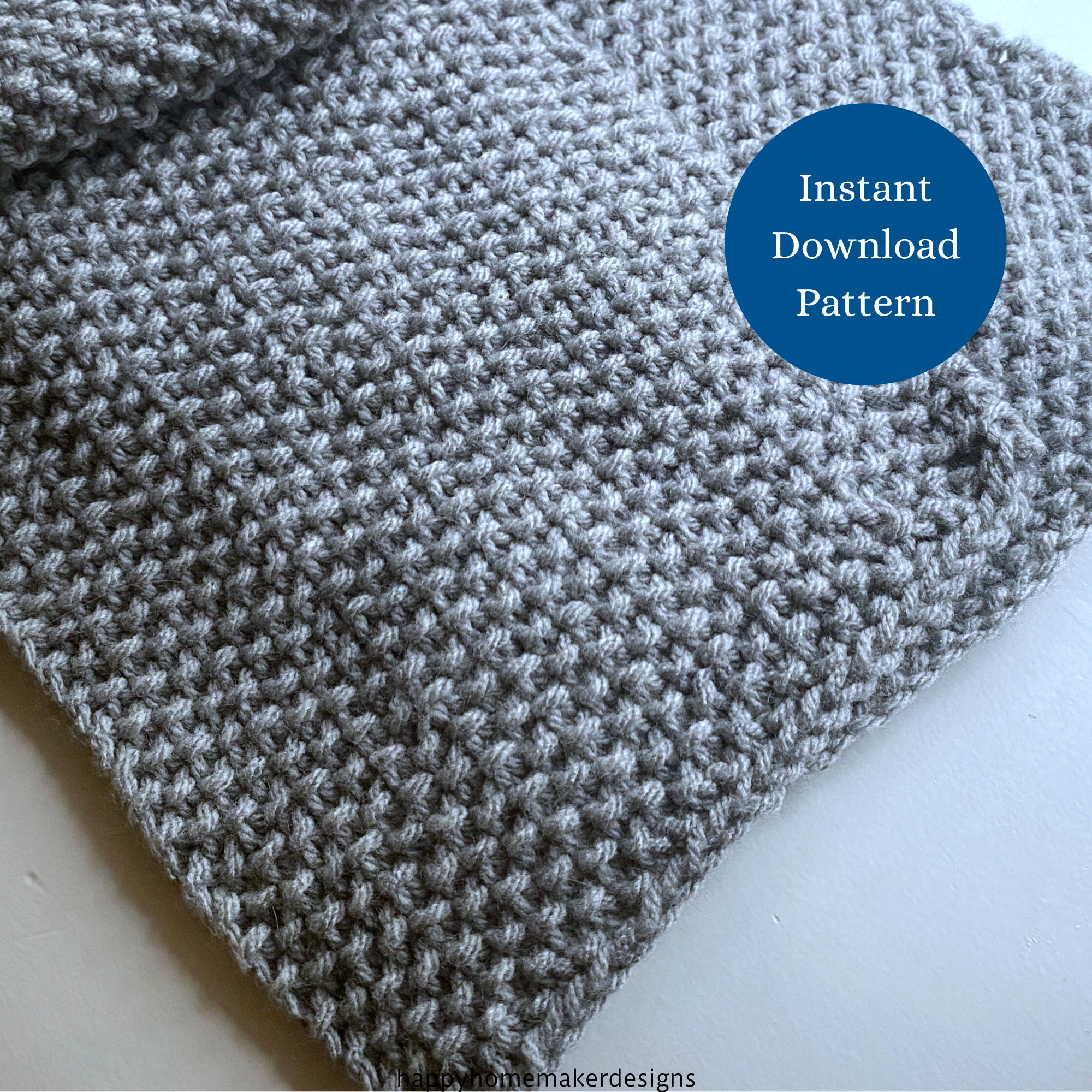 Waffle Knit Scarf Knitting Pattern Beginner Knitting Pattern | Etsy