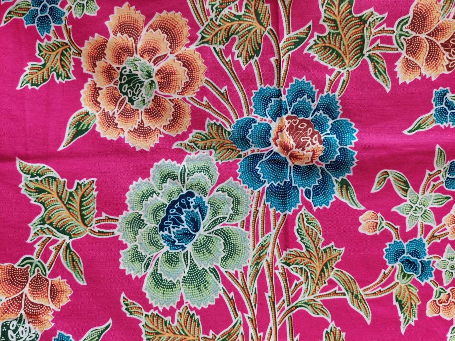 Buketan Encim INDONESIAN BATIK FABRIC Hand Printed Javanese | Etsy