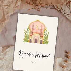 6 Ramadan Mubarak Cards, Ramadan Kareem Greeting Card, Printable ...