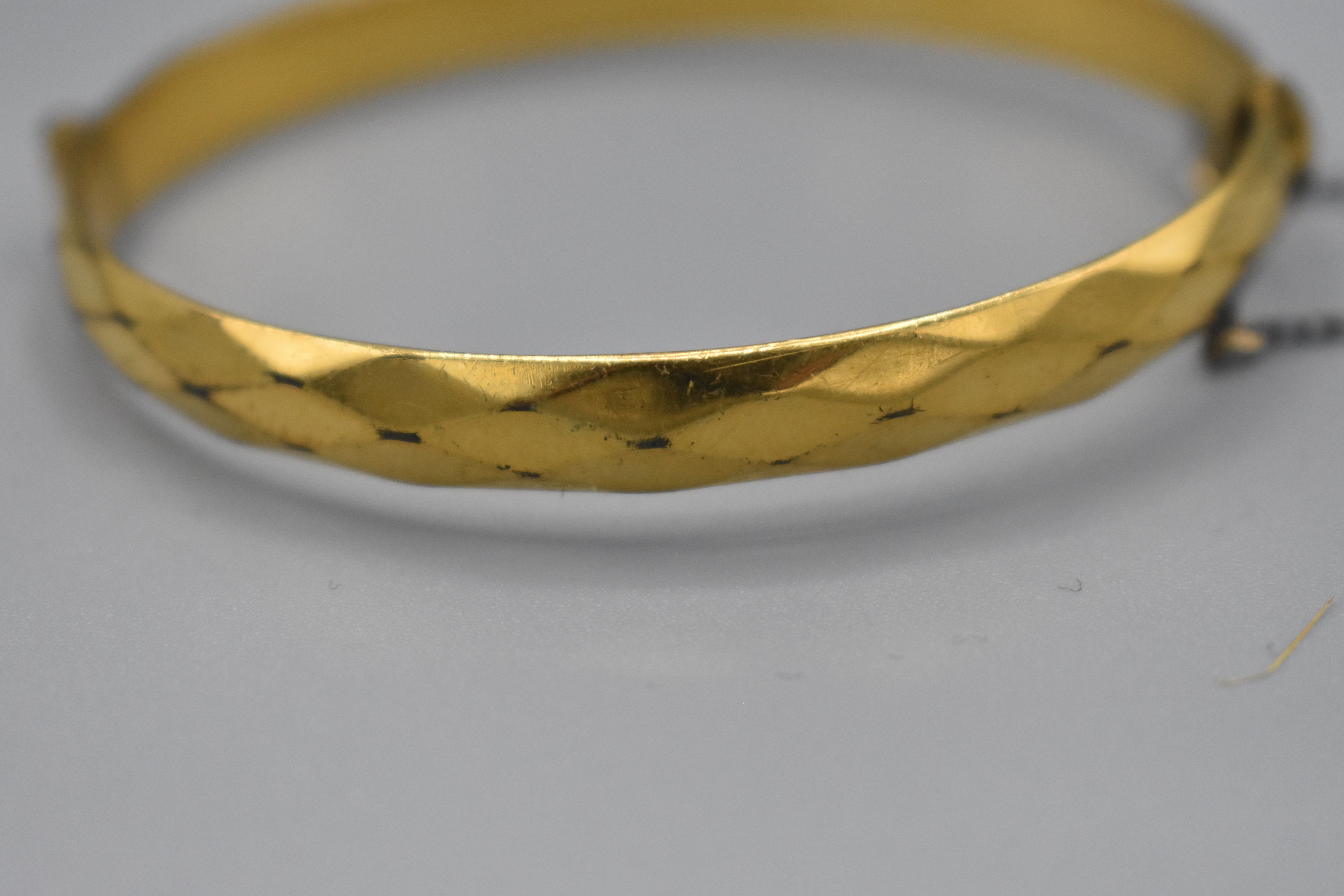 Vintage Rolled Gold Bangle With Safety Chain - Etsy