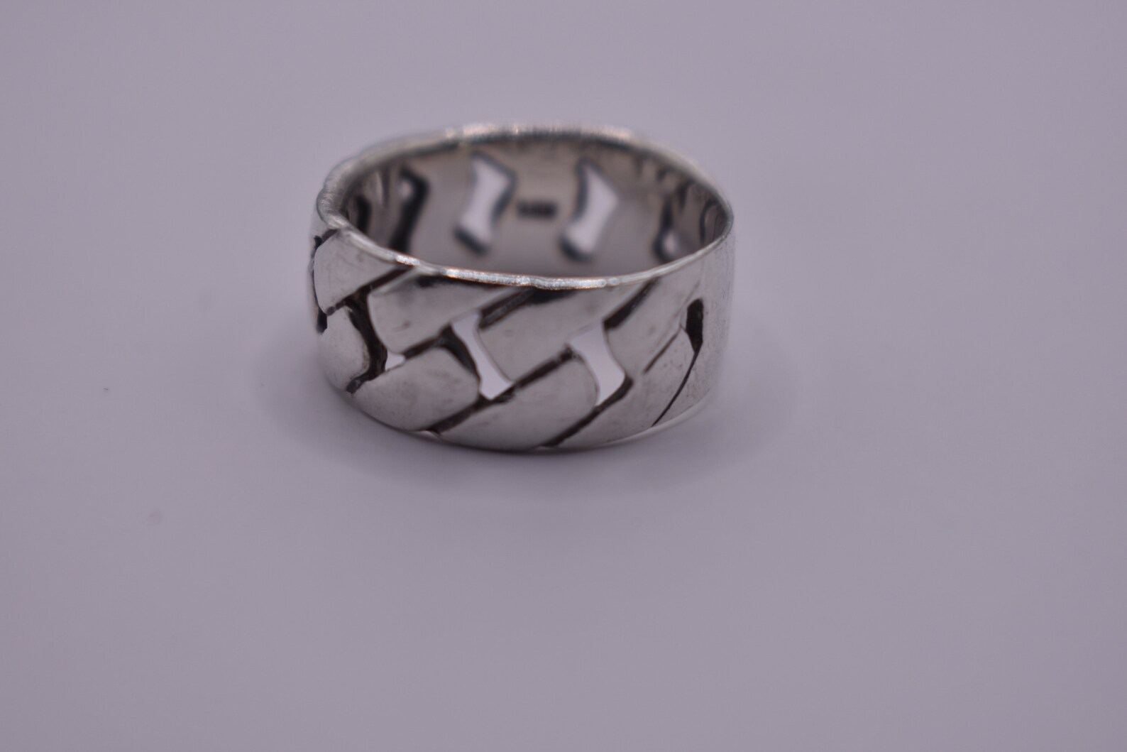 Vintage 925 Sterling Silver Curb Ring Size Q - Etsy