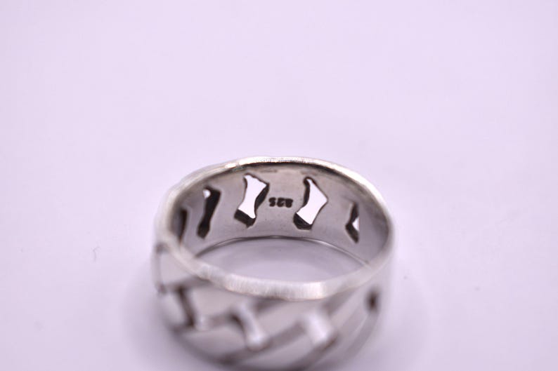 Vintage 925 Sterling Silver Curb Ring Size Q - Etsy
