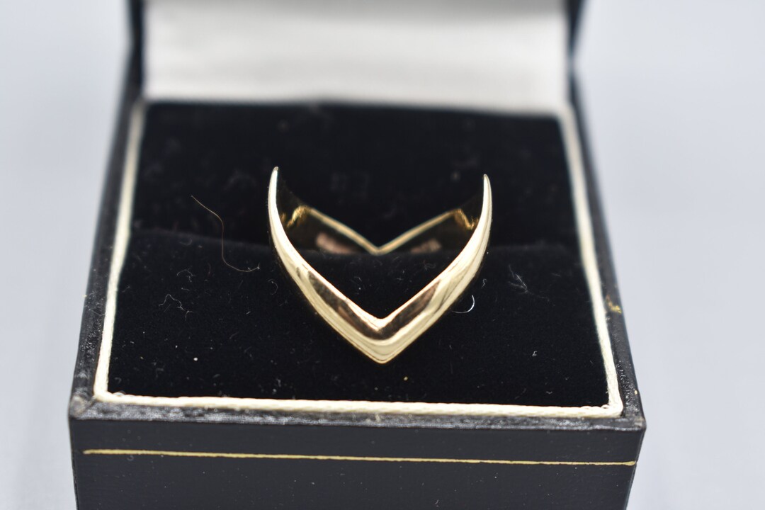 Vintage 9ct Gold Double Wishbone Ring Size O 1/2 - Etsy UK